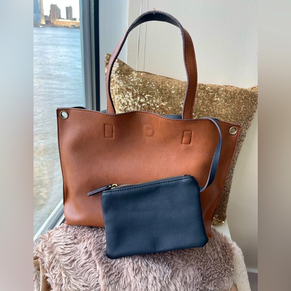 Street Level | Bags | Street Level Reversible Vegan Leather Shoulder ...